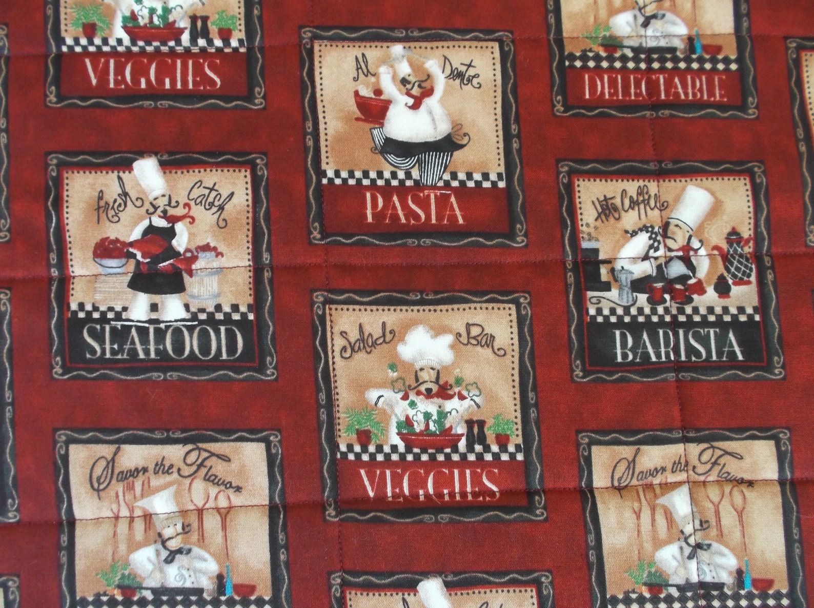 French Chef Fabric Placemats, Quilted Placemats, Handmade Placemats ...