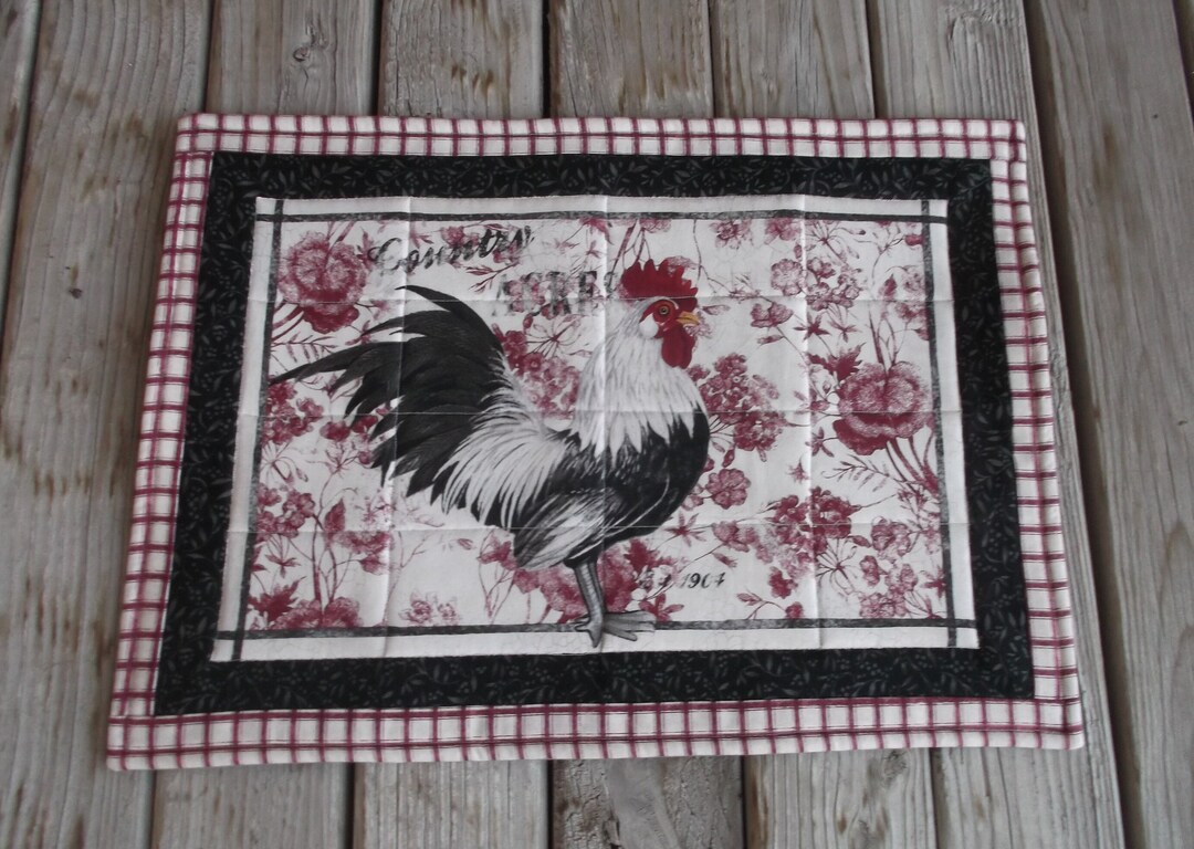 French Country Farm Placemats, Cotton Quilted Placemats, Country Chic ...