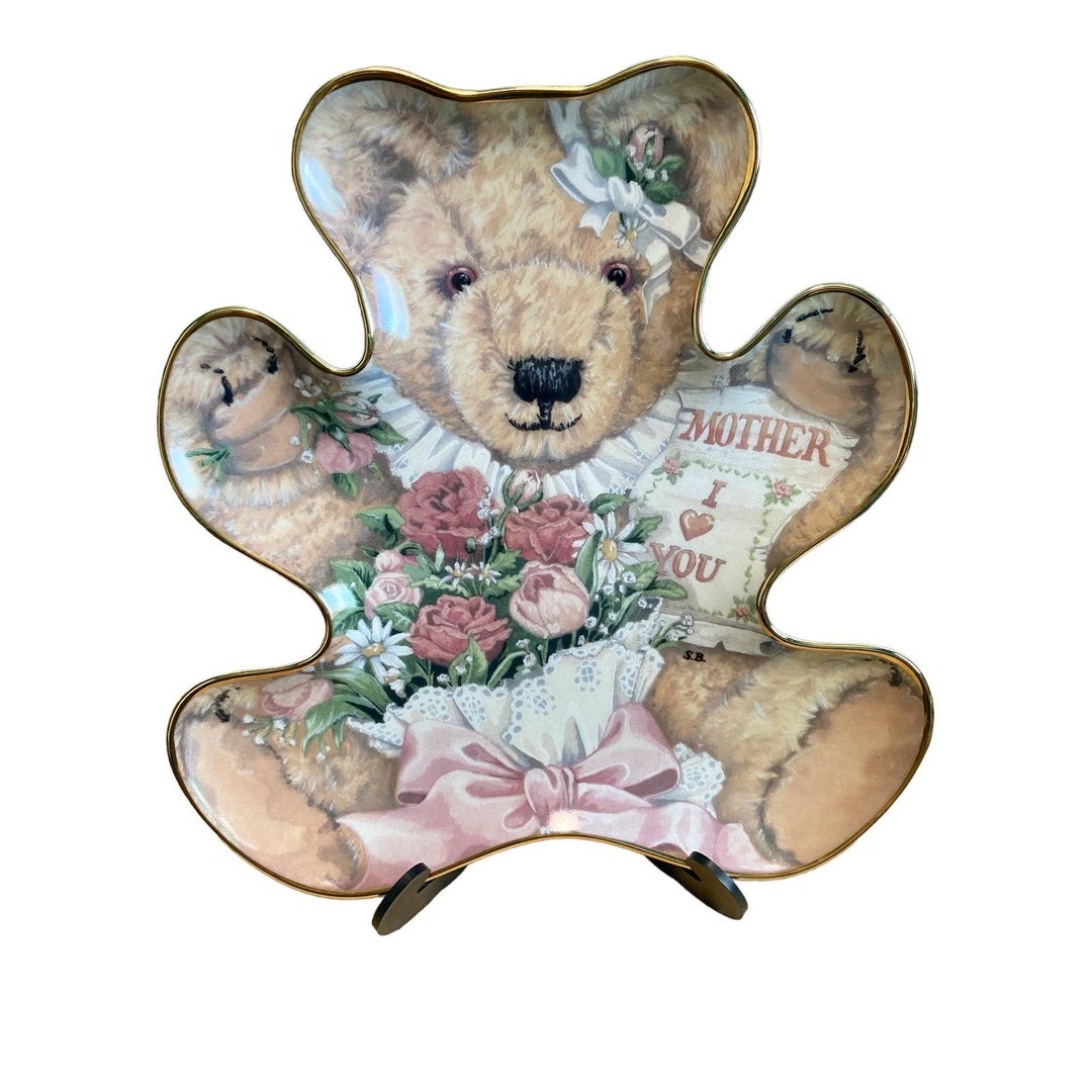 Vintage Teddy Hugs Mother I Love You Franklin Mint Teddy Bear Collector ...
