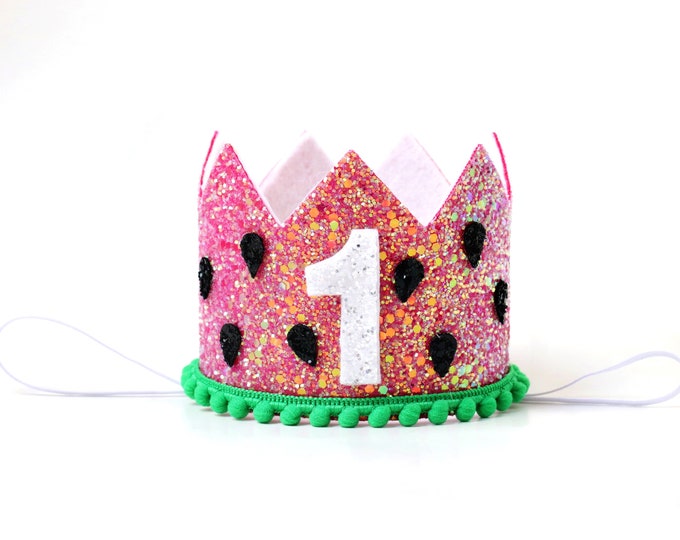 Watermelon Large Birthday Crown | One in A Melon Birthday Party Outfit ...