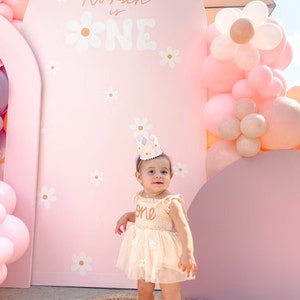 Groovy Medium Birthday Crown Two Groovy Birthday Retro Daisy Flower ...