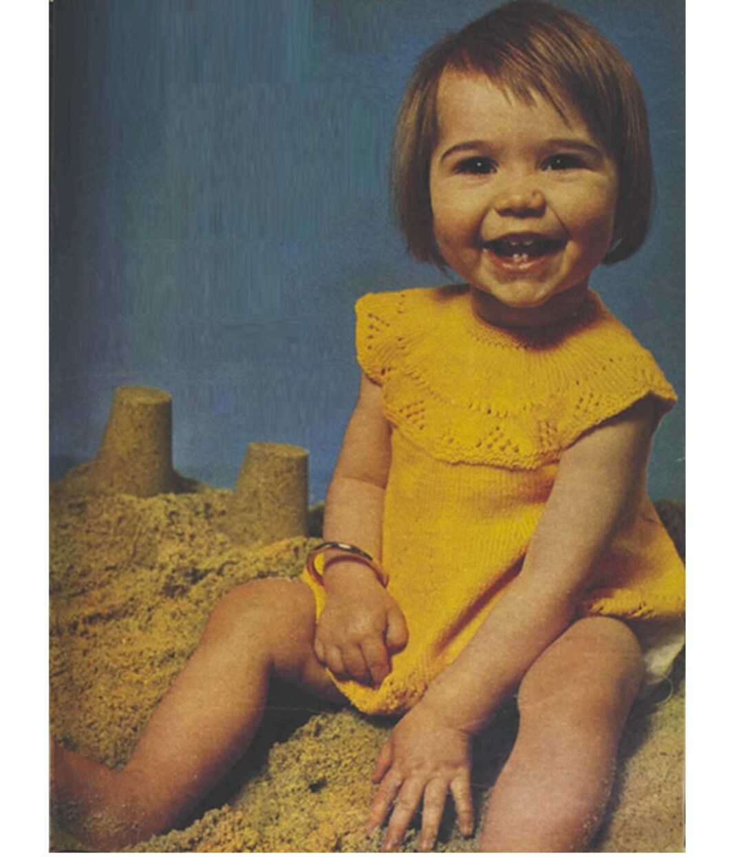 Baby Girl Dress Pattern Vintage 70s Smock Dress Pattern KNITTING ...
