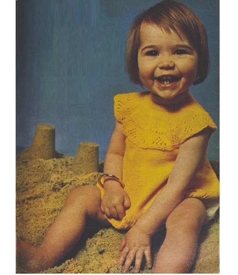Baby Girl Dress Pattern Vintage 70s Smock Dress Pattern KNITTING ...