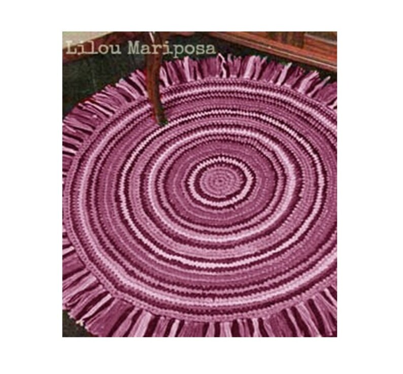 Crochet Round Rug Pattern Vintage 70s Colorful Fringe Mat - Etsy