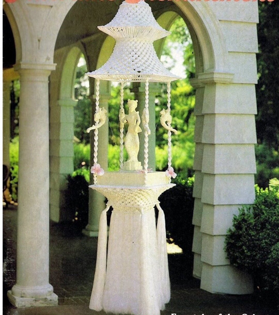 MACRAME PATTERN Vintage 70s Vintage Handmade Wedding Macrame Plant ...