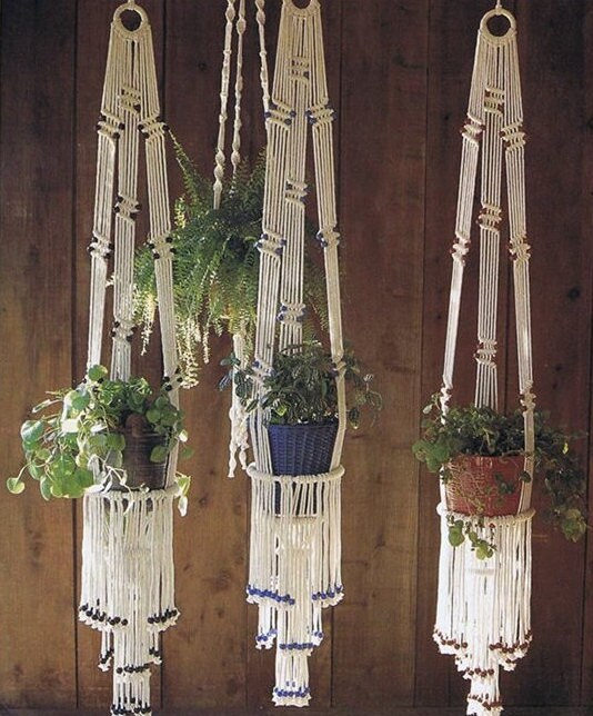 MACRAME PATTERN Vintage 70s Vintage Handmade Macrame Plant - Etsy