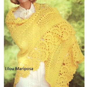 Crochet SHAWL Pattern Vintage 70s Crochet Wrap Pattern Crochet Poncho ...
