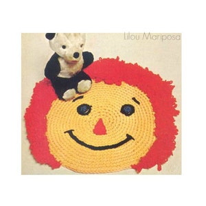 Vintage Crochet Pattern -happy Face Rug- Kids Mat-scatter Area Rug ...