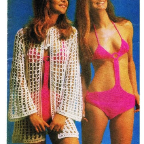 Crochet Bikini Pattern Vintage 70s Crochet Swimsuit Pattern Etsy