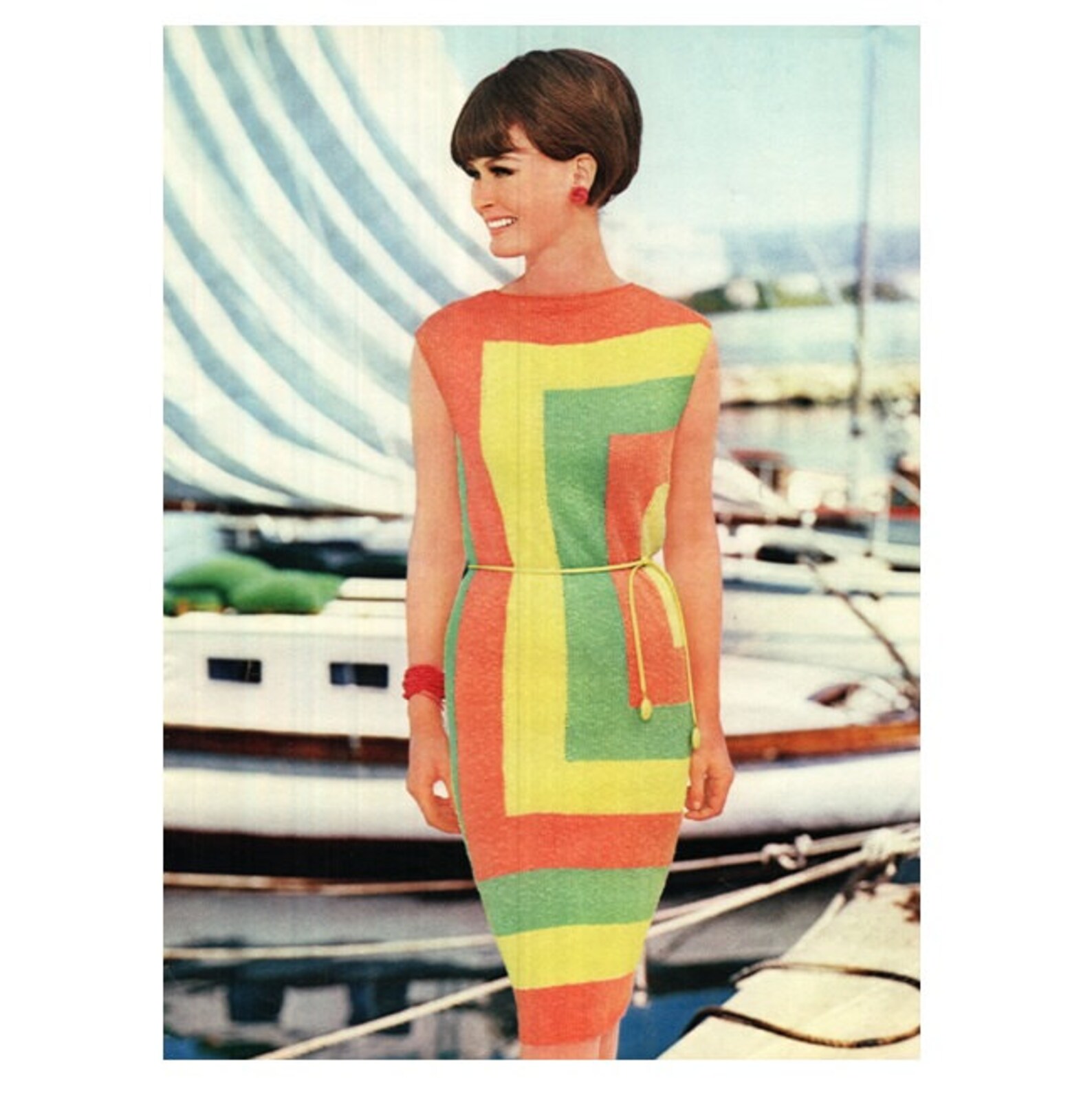 Dress Pattern Mod Dress Pattern Knitted Dress Pattern Vintage | Etsy