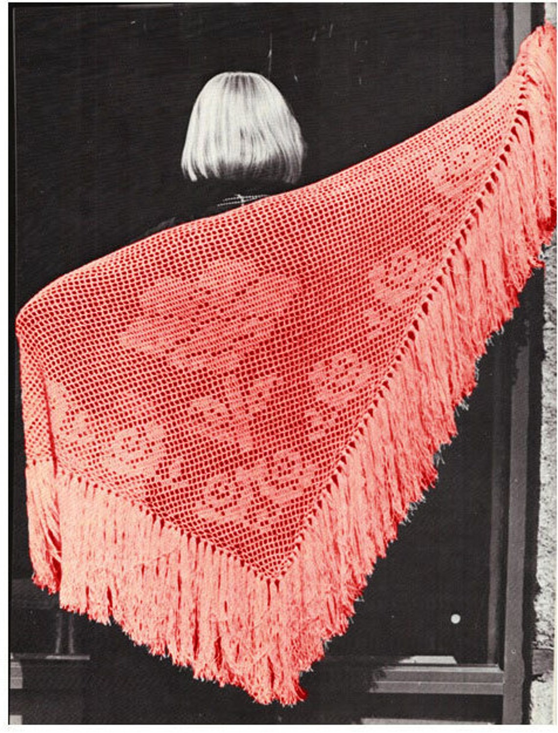 Crochet Pattern Vintage 70s Crochet Shawl Pattern Wrap Crochet | Etsy