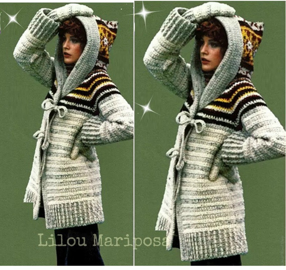 CROCHET Hooded Sweater PATTERN Crochet Mittens Set Pattern - Etsy