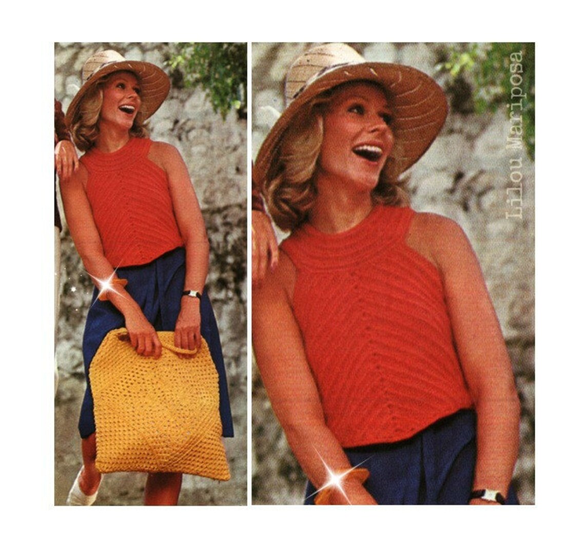Crochet BAG Pattern Vintage 70s Crochet Halter Top Pattern - Etsy
