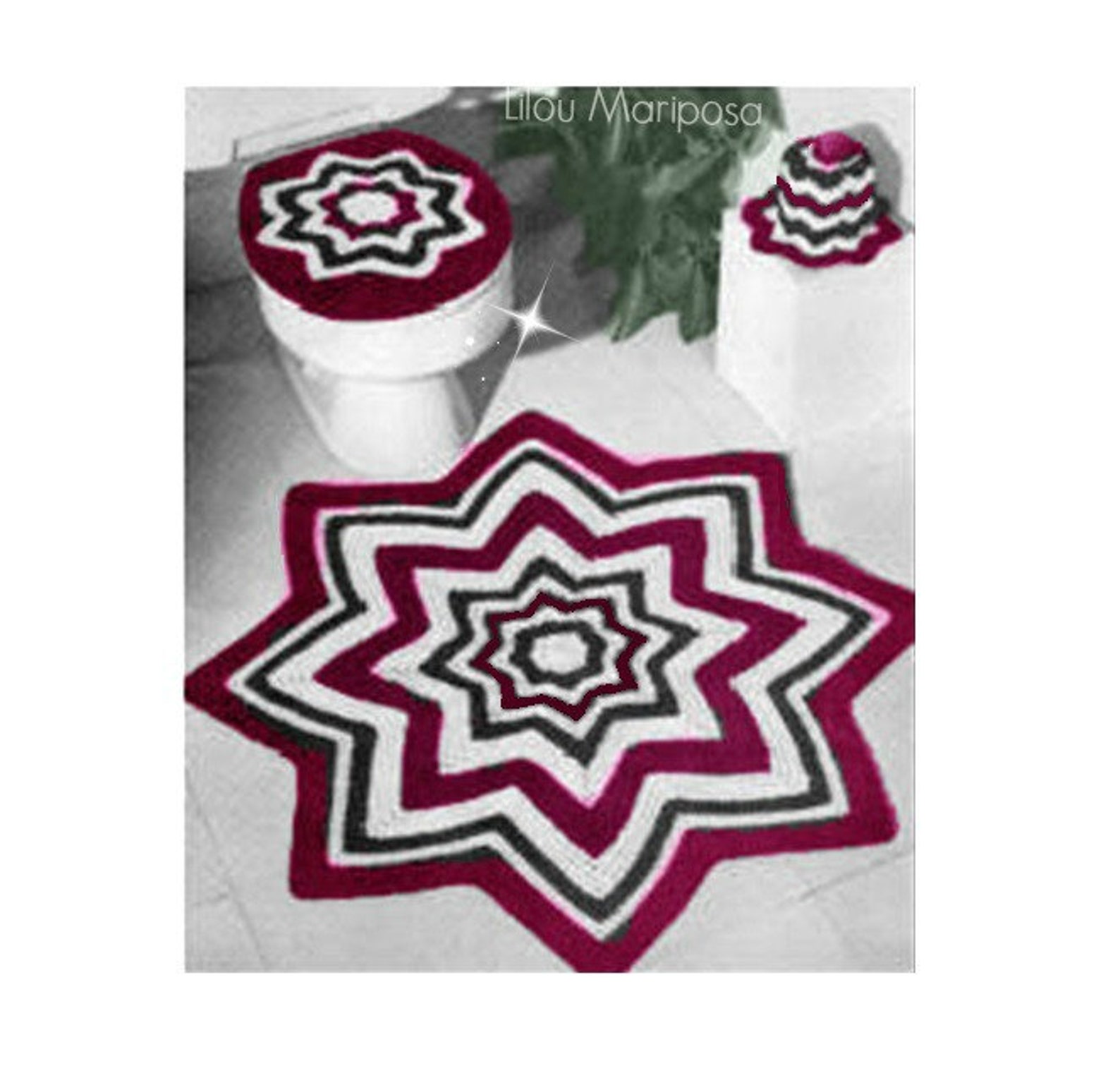 CROCHET RUG PATTERN Vintage 50s Crochet Bathroom Set Pattern - Etsy