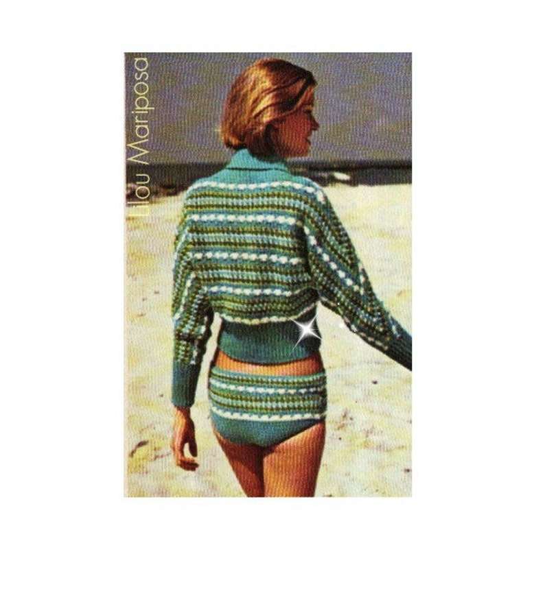 Crochet Bikini Pattern Vintage 70s Bikini And Sweater Beach Etsy