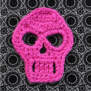 Crochet Skull Pattern Skull Applique Pattern Motif Crochet Sugar Skull ...
