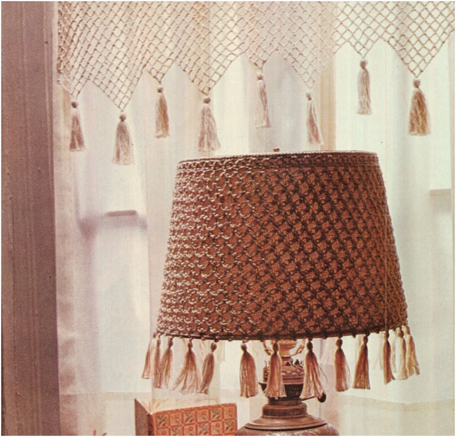 Crochet Lampshade Cover Pattern Crochet Lamp Shade Vintage Pattern 70s ...