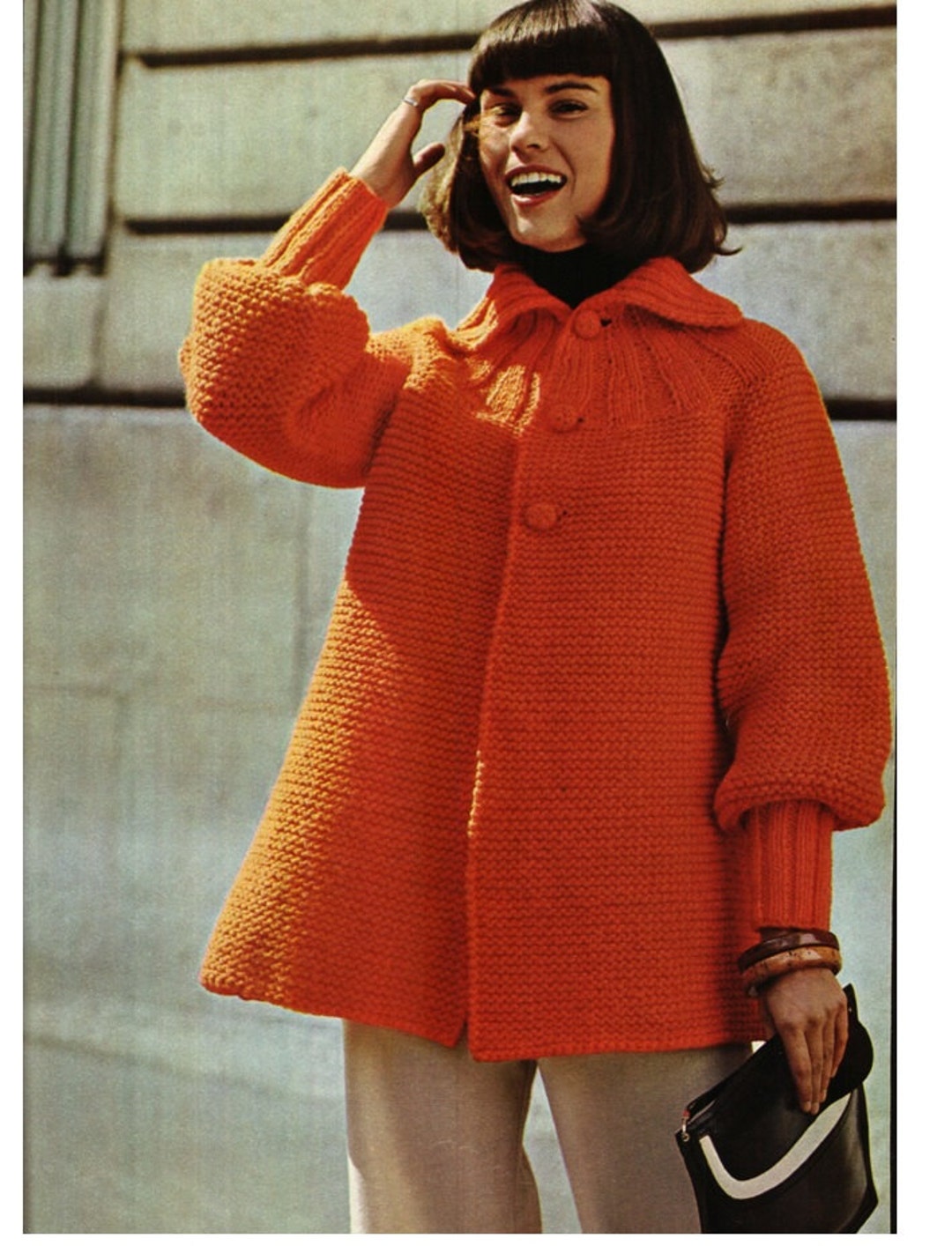 KNITTING JACKET PATTERN Vintage Pattern 70s Knitting Sweater Pattern ...