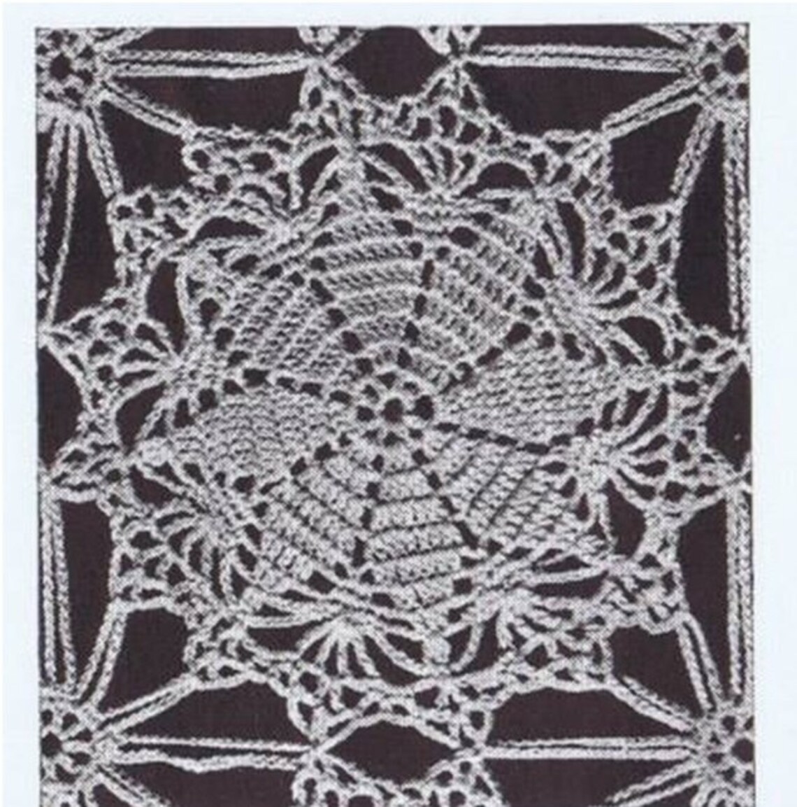 Crochet Star Motif Pattern Vintage 70s Crochet TABLECLOTH - Etsy