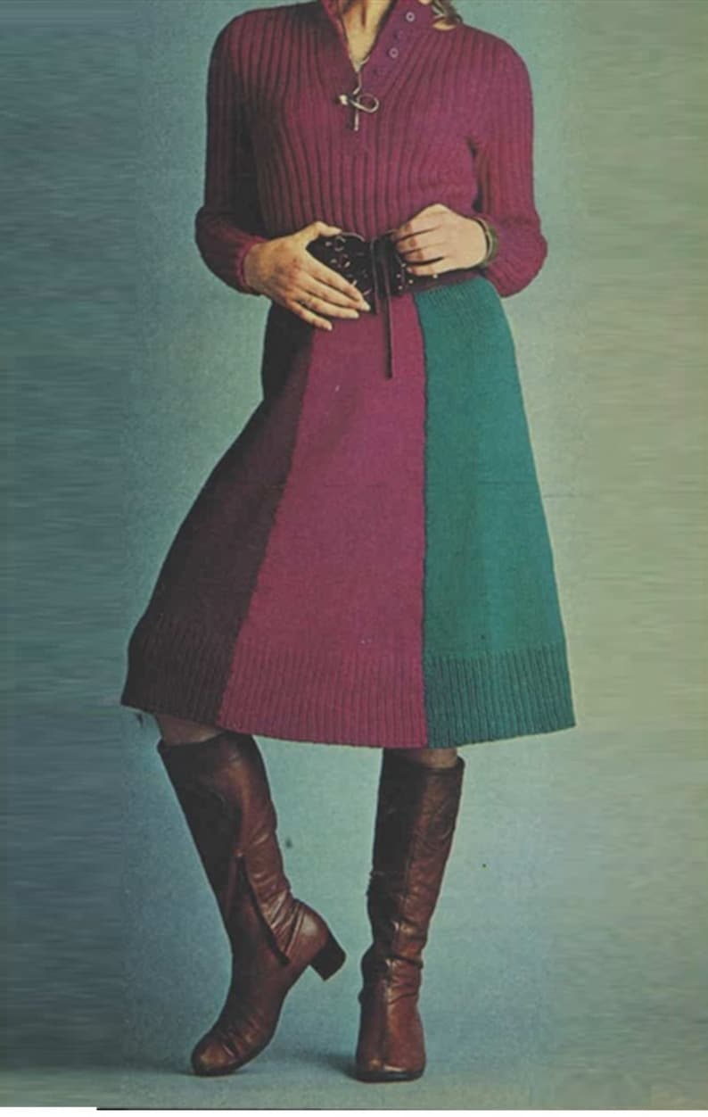 Knitting Skirt Pattern Vintage 70s-Knitted Skirt | Etsy