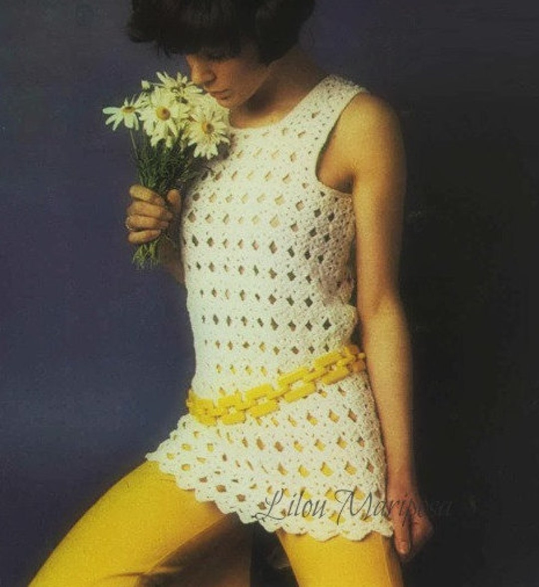 CROCHET TOP PATTERN Vintage 70s Crochet Blouse Pattern Crochet Bohemian ...