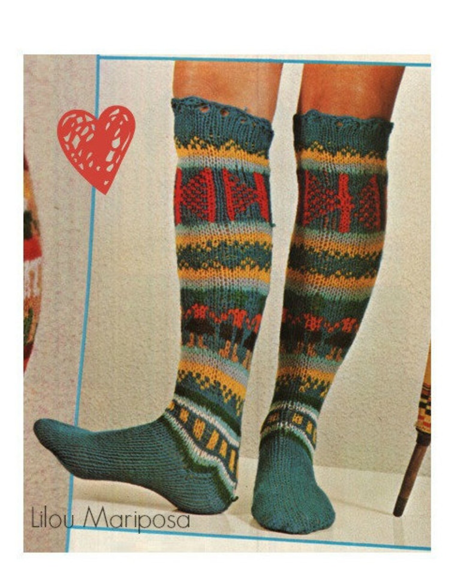 Socks Pattern Stocking Pattern Vintage 70s Boot Socks Pattern - Etsy