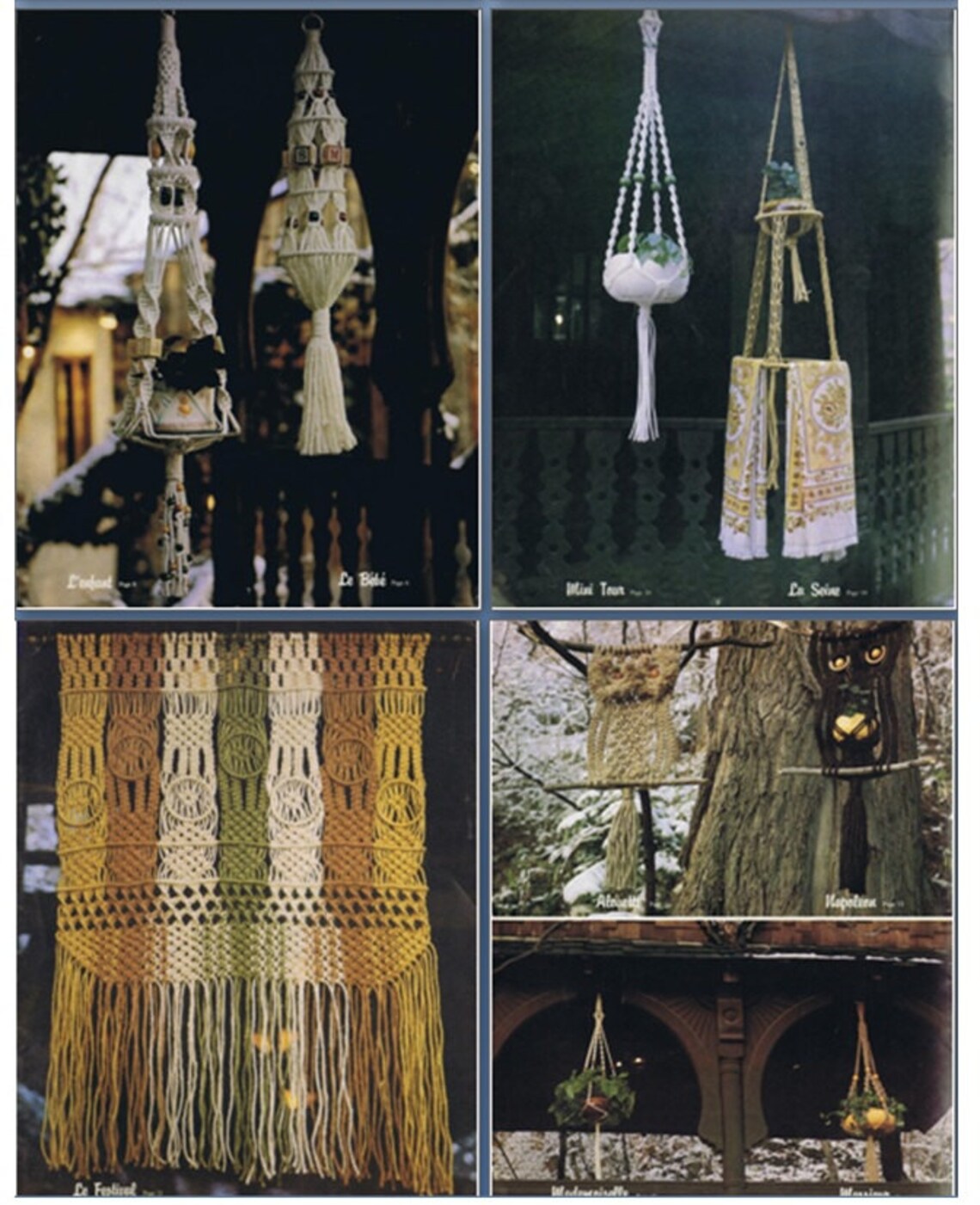28 MACRAME PATTERNS Macrame Leaflet Vintage 70s Macrame OWL Plant ...