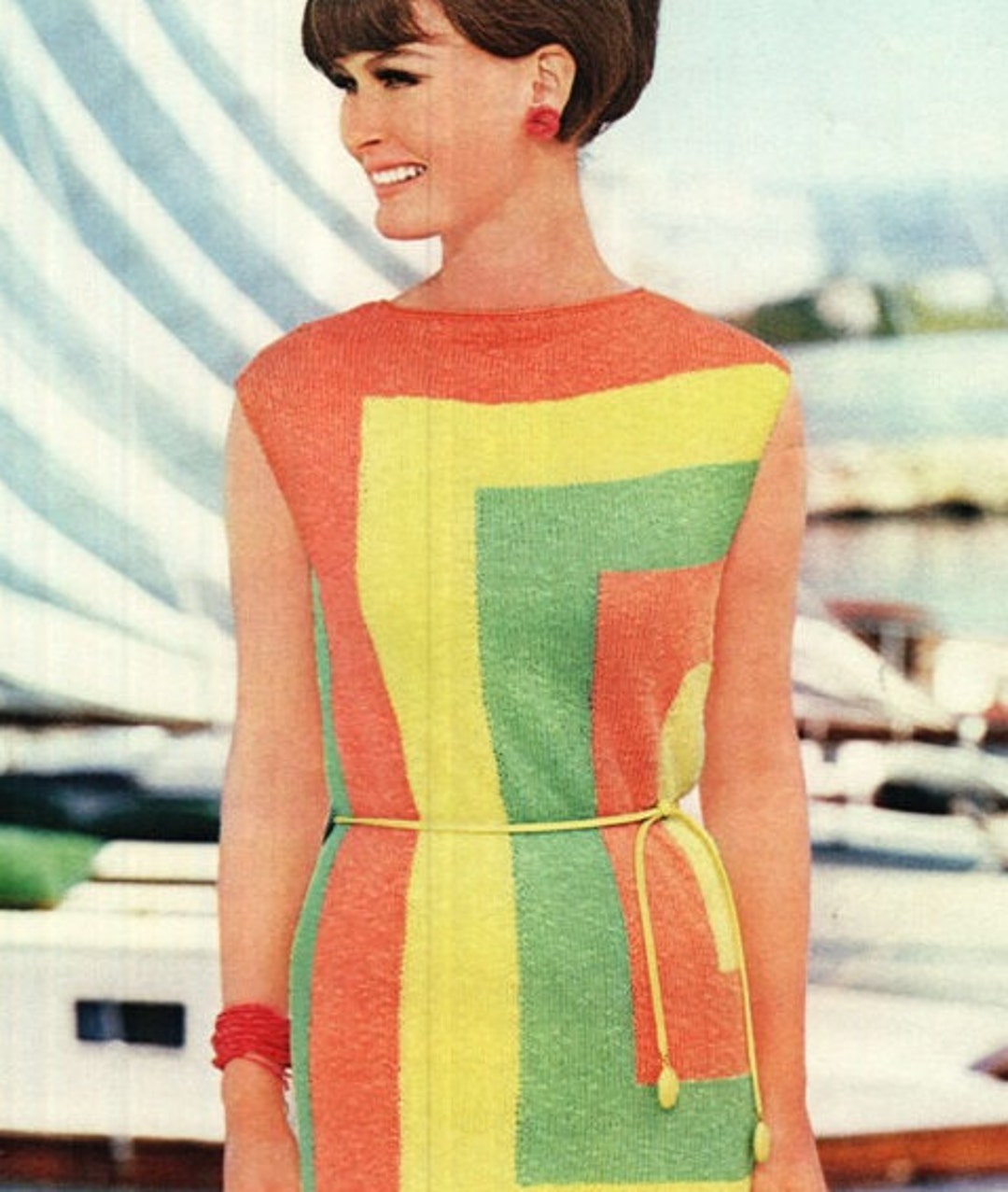 Dress Pattern Mod Dress Pattern Knitted Dress Pattern Vintage 60s ...