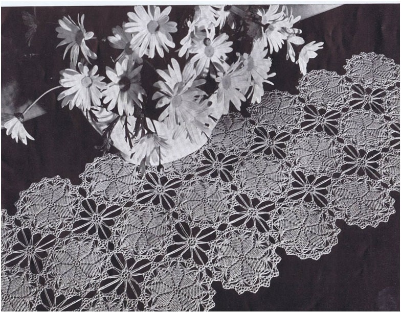 Crochet Star Motif Pattern Vintage 70s Crochet TABLECLOTH - Etsy
