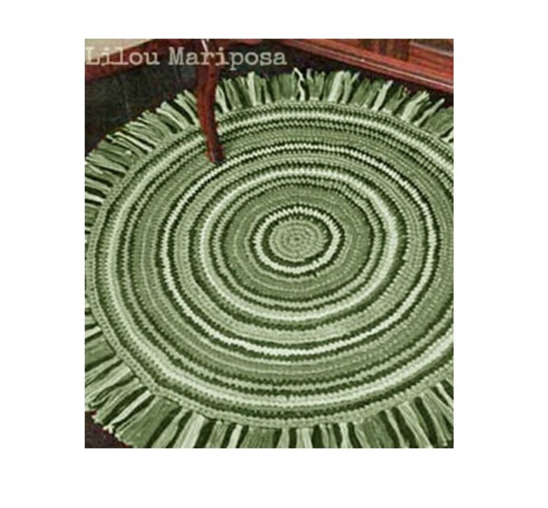 Crochet Round Rug Pattern Vintage 70s Colorful Fringe Mat - Etsy