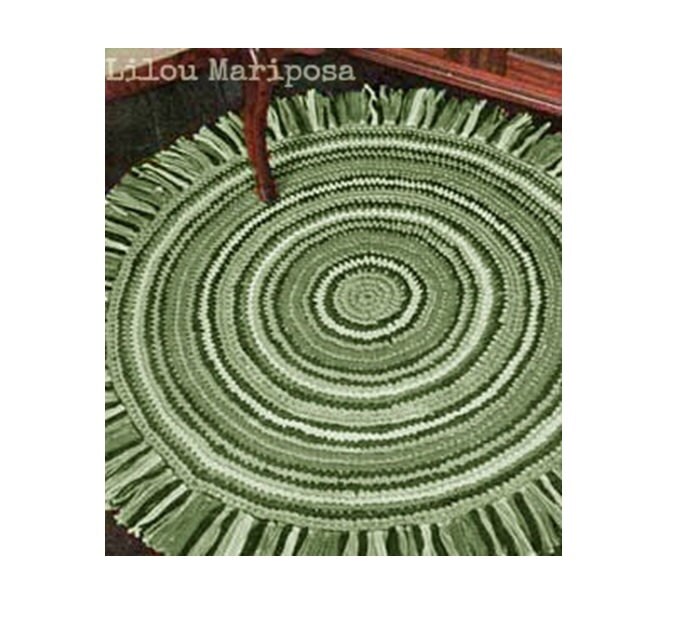 Crochet Round Rug Pattern Vintage 70s Colorful Fringe Mat - Etsy