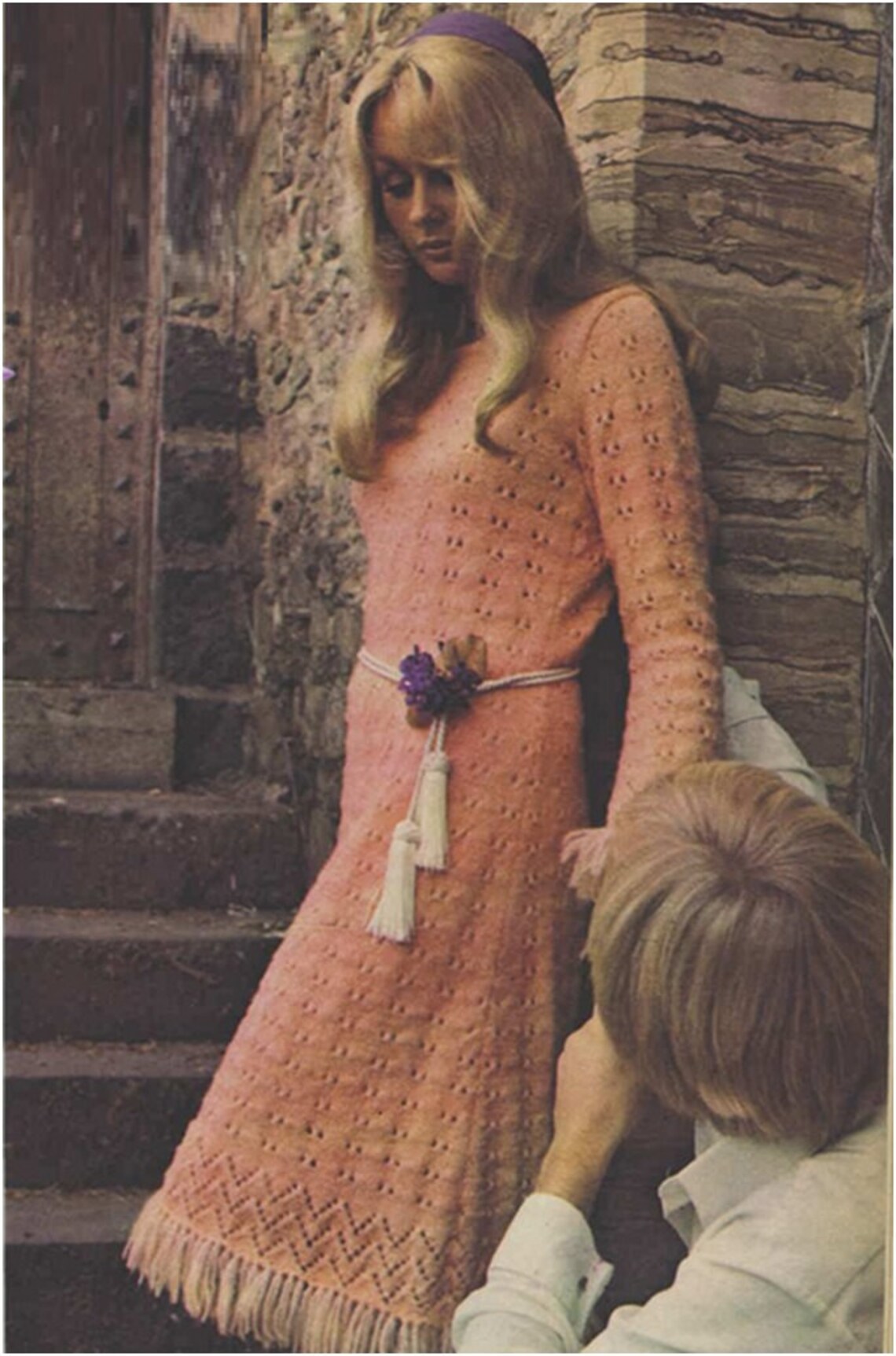 Knitting Dress Pattern Vintage 70s knitted Boho Dress - Etsy