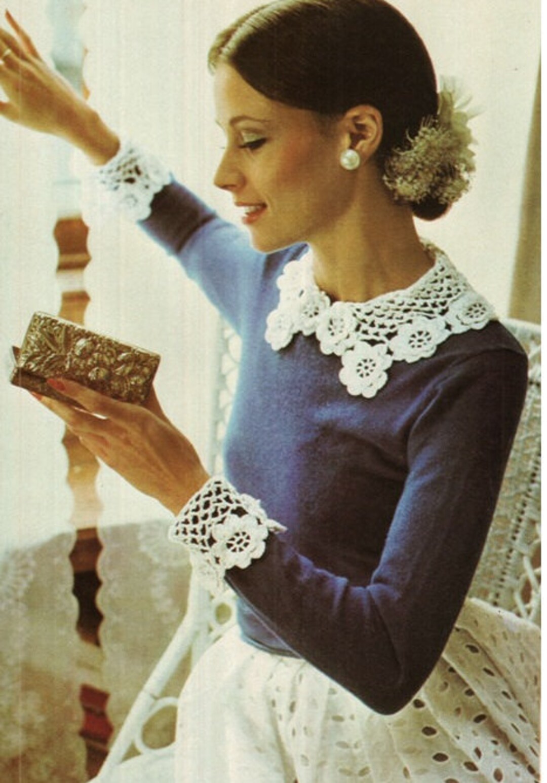 Crochet Collar Pattern Vintage 70s Crochet Neckline Collar Pattern ...