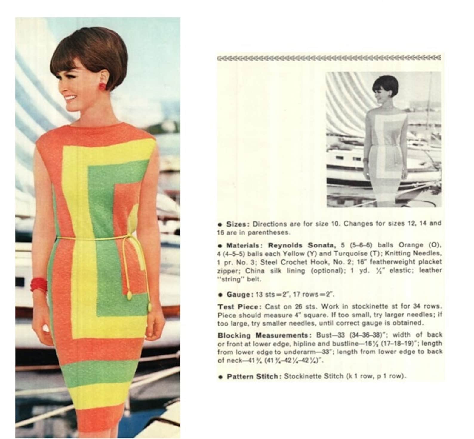 Dress Pattern Mod Dress Pattern Knitted Dress Pattern Vintage | Etsy