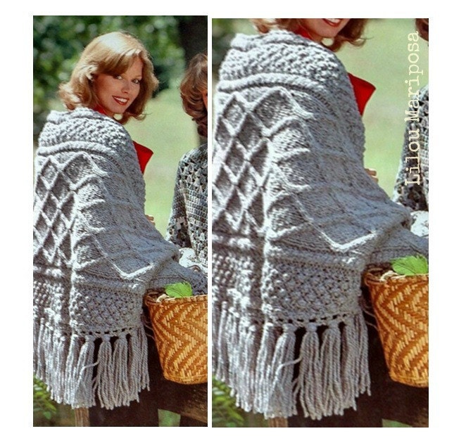 SHAWL PATTERN Knitting Pattern Vintage 70s Irish Fringed | Etsy