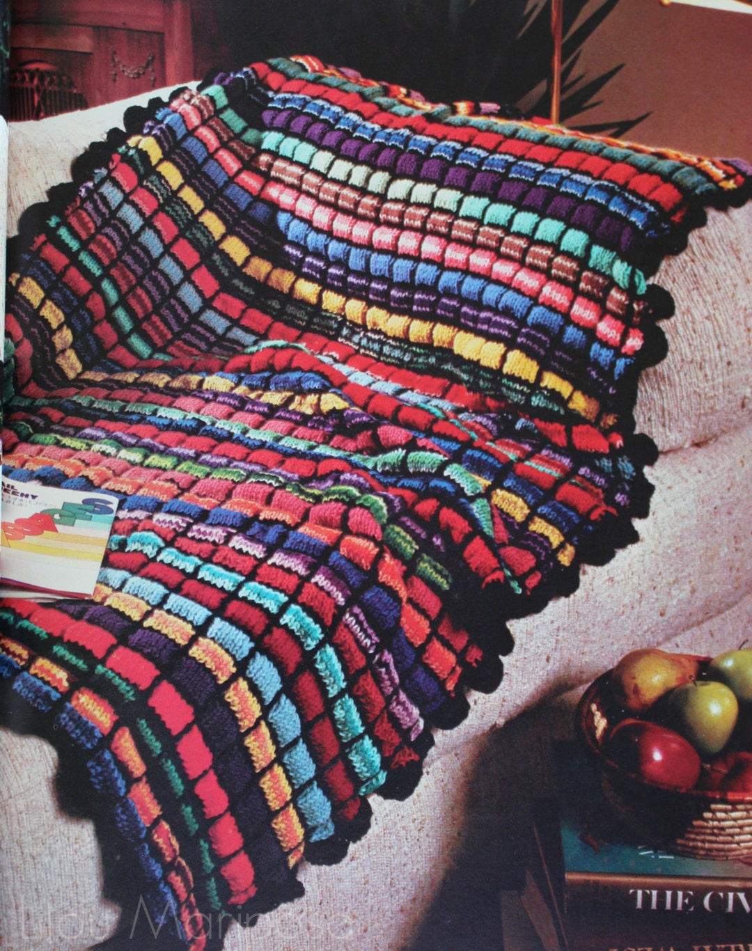 KNITTING BEDSPREAD PATTERN Vintage 70s Bed Cover Pattern Bedding ...