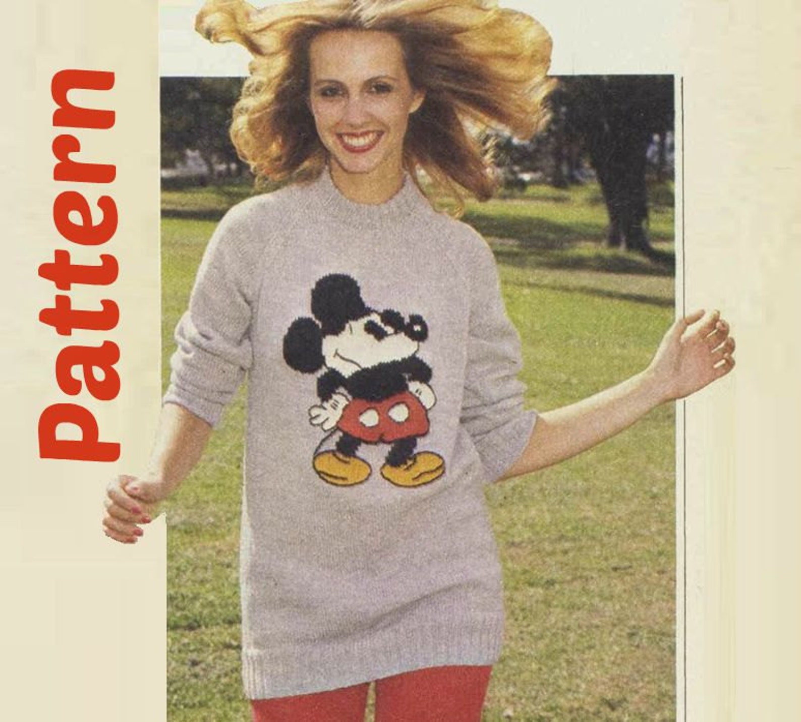 Sweater Pattern Vintage 70s Mickey Mouse Top Pattern - Etsy