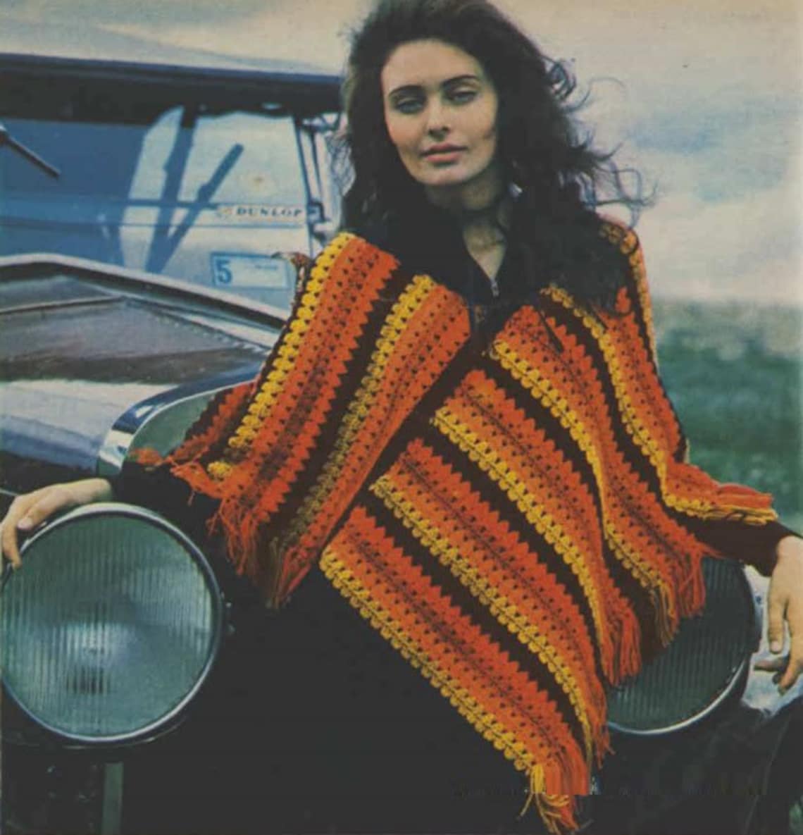 Crochet PONCHO Pattern Vintage 70s Crochet Shawl Pattern Crochet Wrap ...