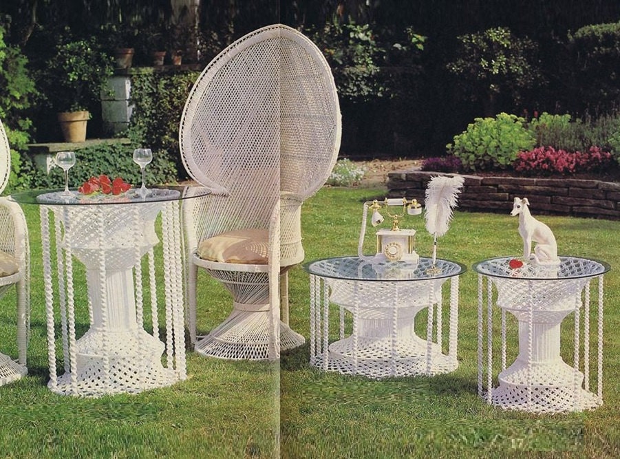 3 MACRAME PATTERNS Vintage 70s Handmade Macrame Furniture Patio Macrame ...