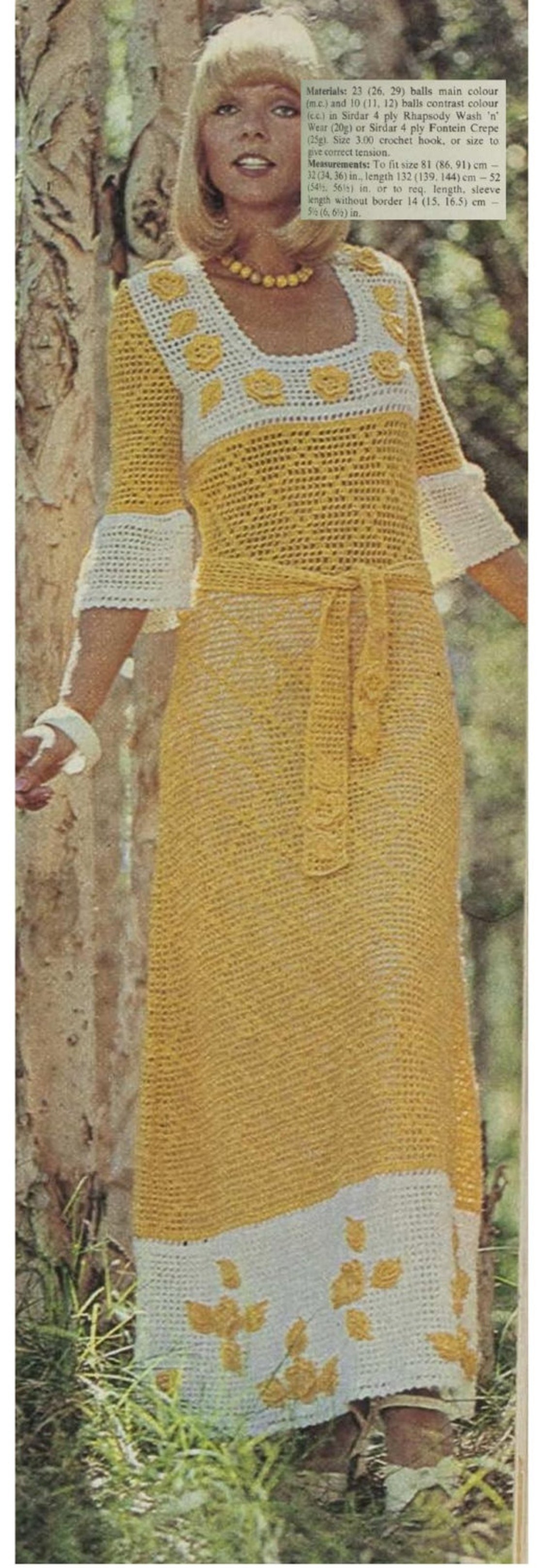 Crochet DRESS Pattern Vintage 70s Crochet Maxi Dress Pattern Bohemian ...
