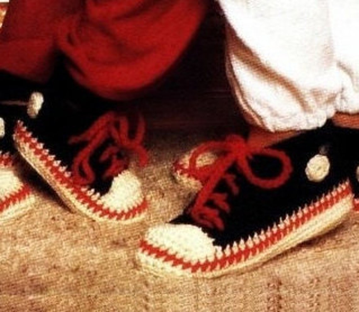 Converse Slippers Pattern Baseball Slipper Pattern Crochet Slipper ...