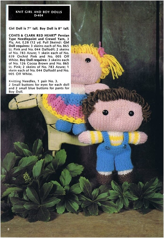 Knitting Pattern Doll Pattern Crochet Boy and Girl Dolls Pattern Toy ...