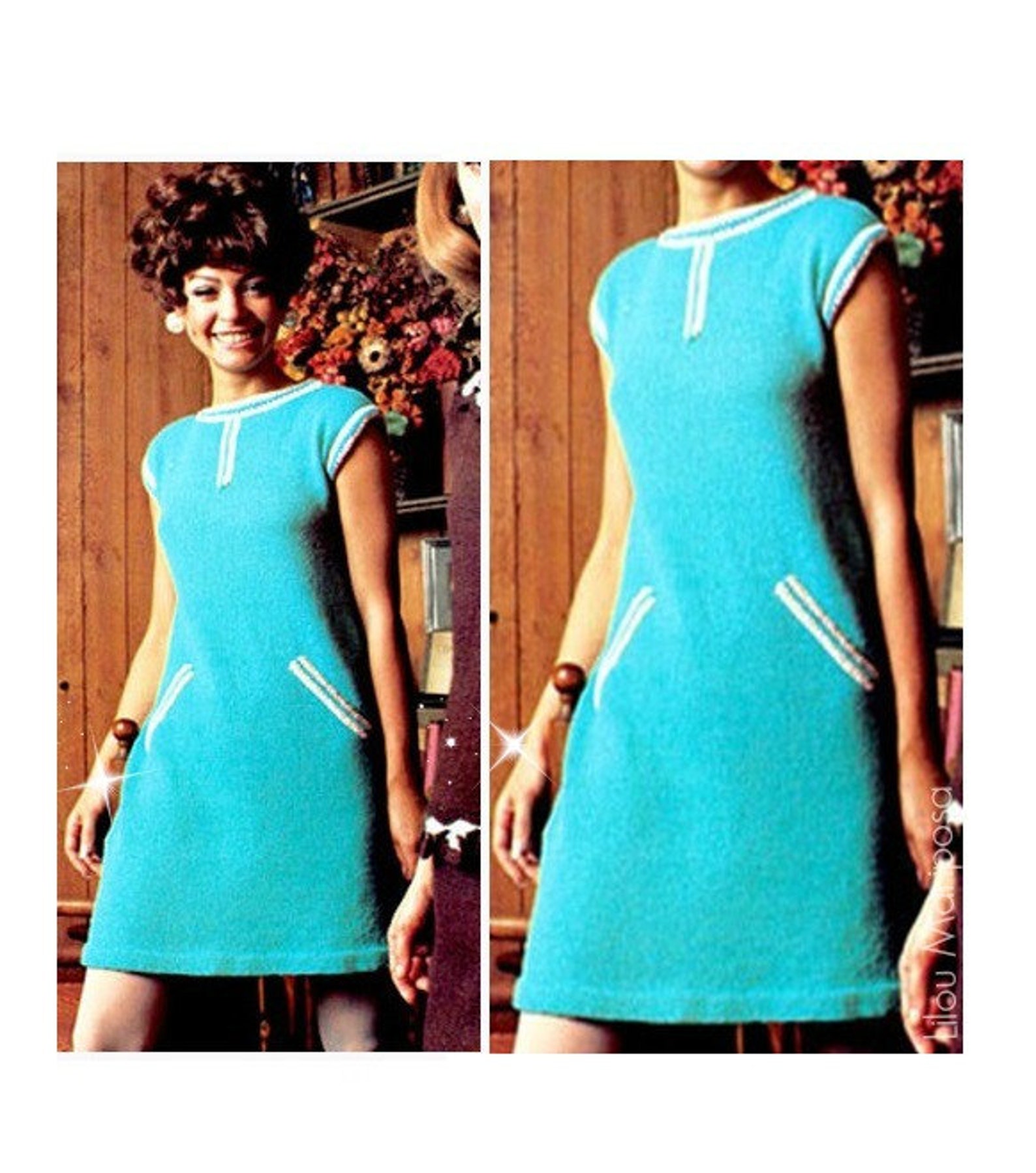 DRESS Pattern Vintage 60s Mod Cloth Dress Pattern Knitting - Etsy
