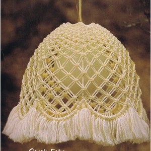 Macrame Pattern Vintage 70s Retro Rustic Vintage Handmade Macrame Lamp ...