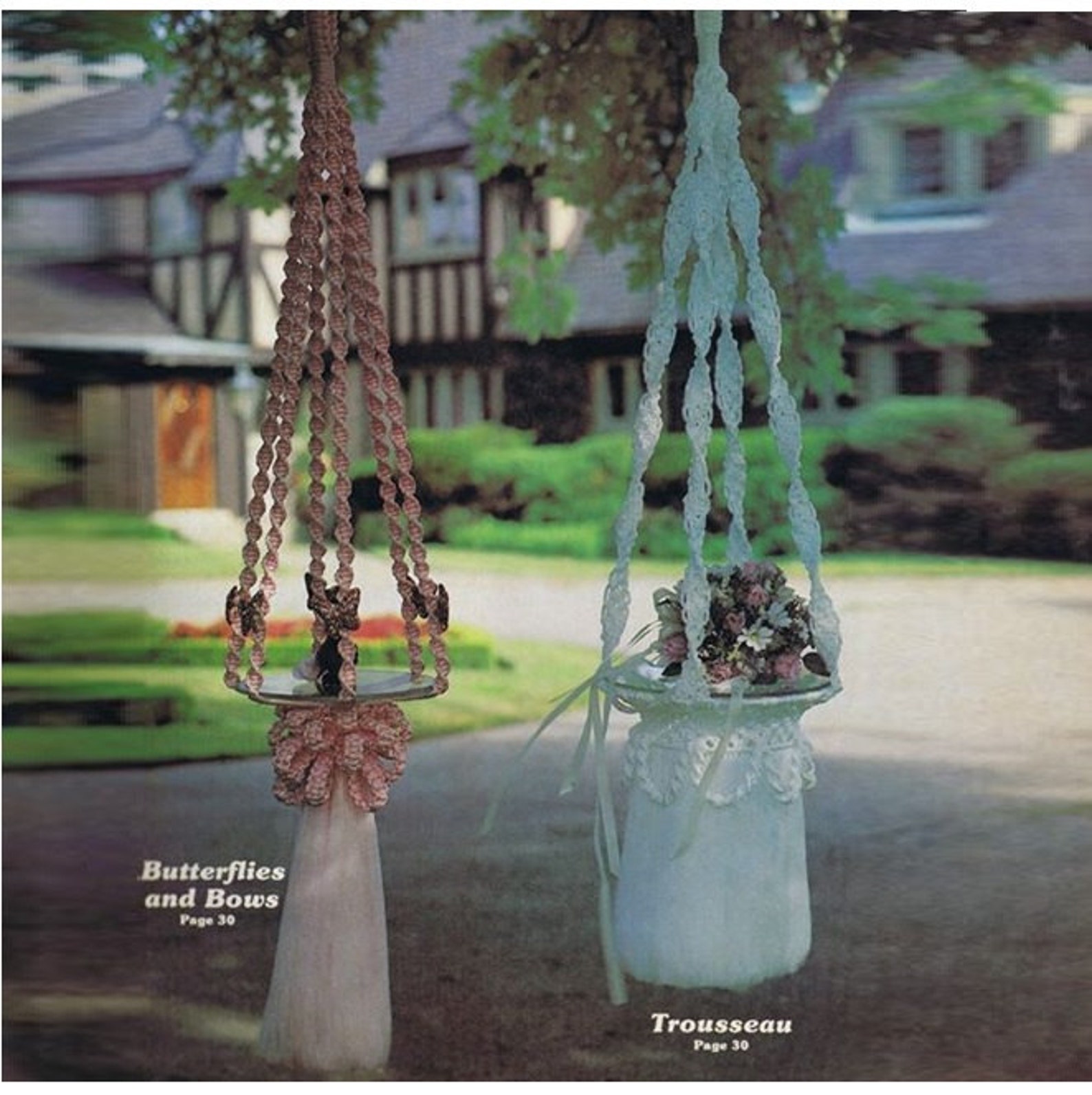 2 MACRAME PATTERNS Vintage 70s Vintage Macrame Plant Hanger - Etsy