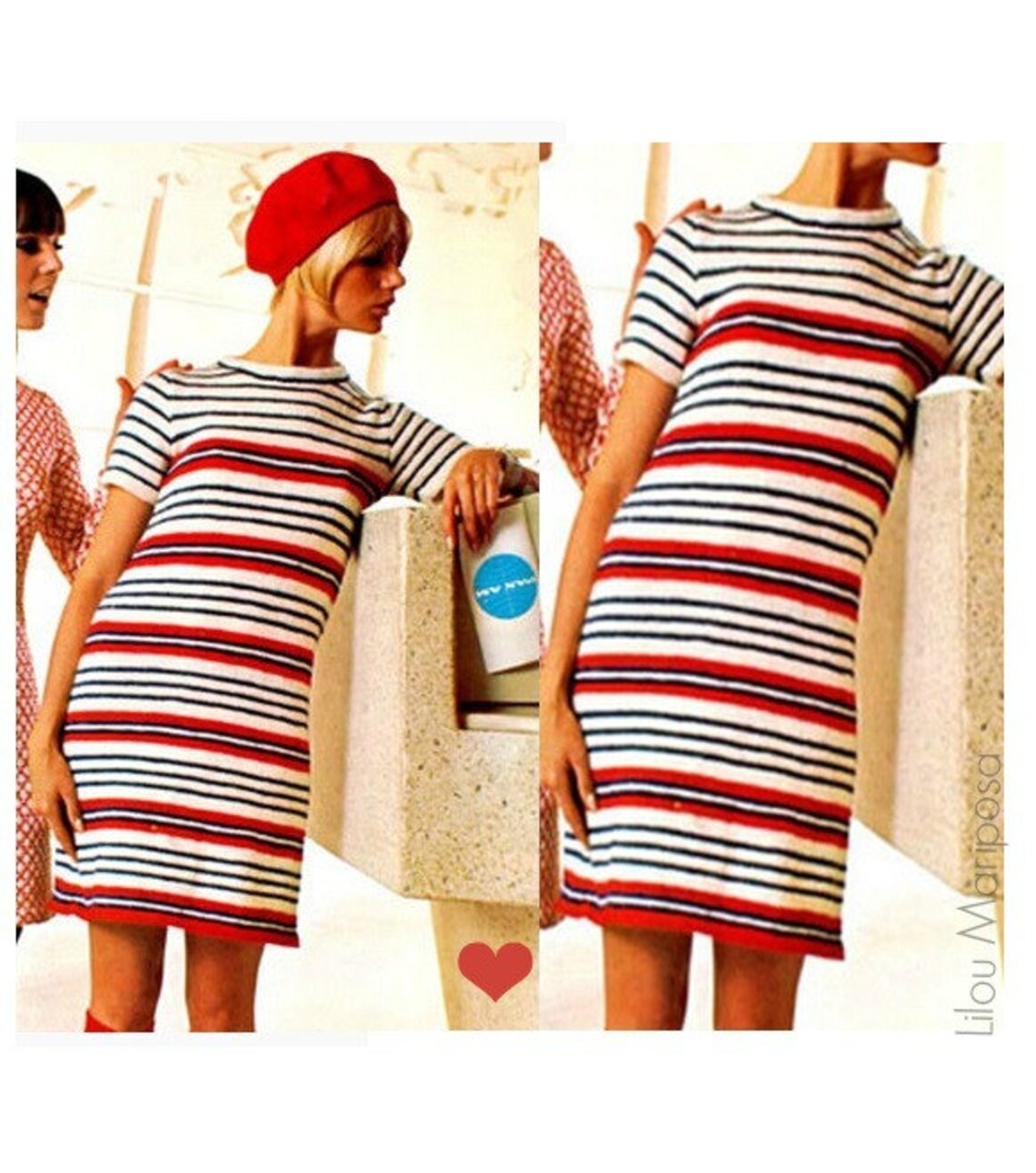 DRESS Pattern Vintage 60s Mod Cloth Dress Pattern Knitting | Etsy