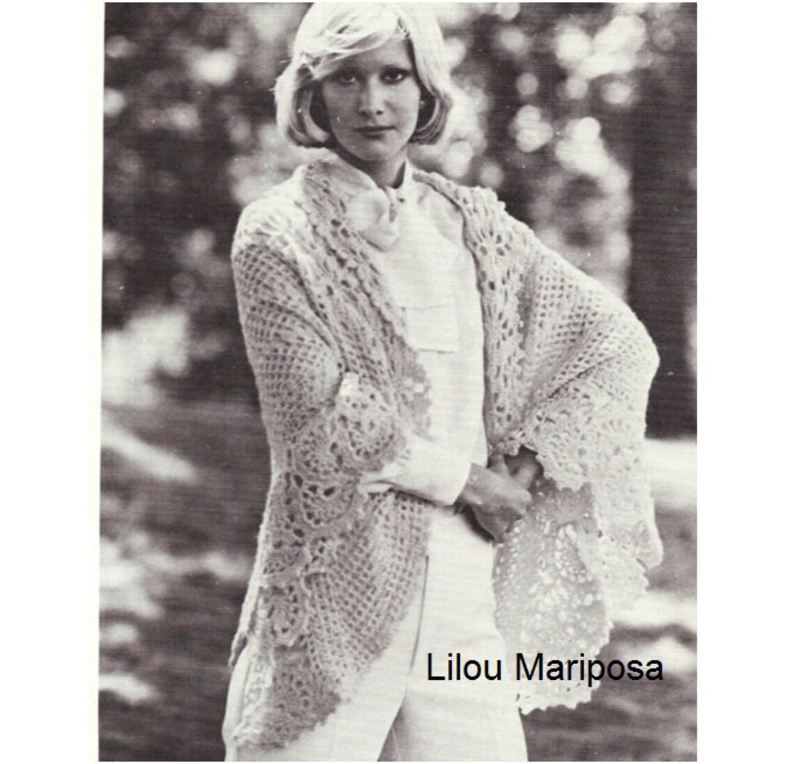 Crochet SHAWL Pattern Vintage 70s Crochet Wrap Pattern Crochet | Etsy