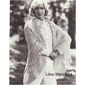 Crochet SHAWL Pattern Vintage 70s Crochet Wrap Pattern Crochet Poncho ...