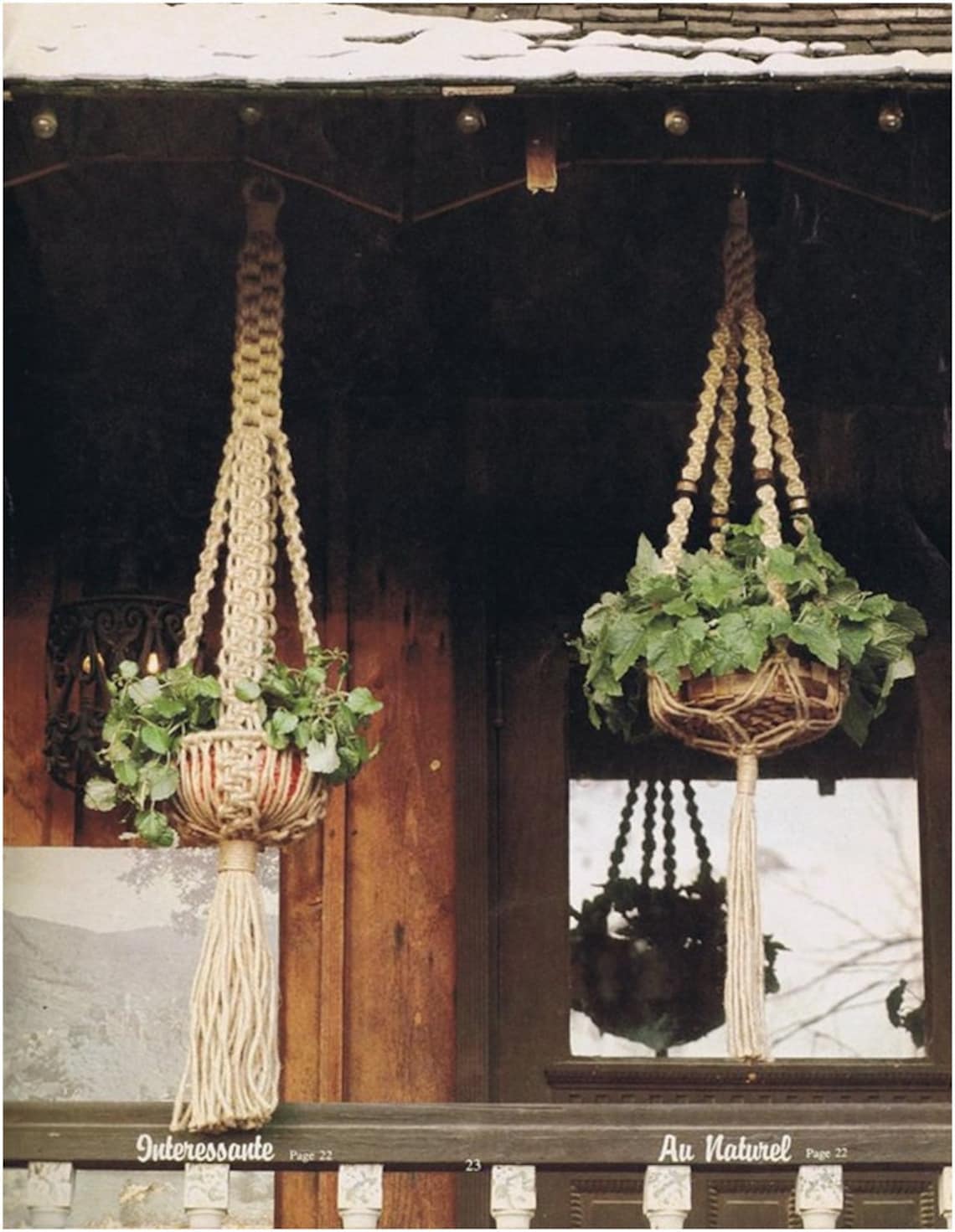 2 MACRAME PATTERNS Vintage 70s Vintage Macrame Plant Hanger - Etsy