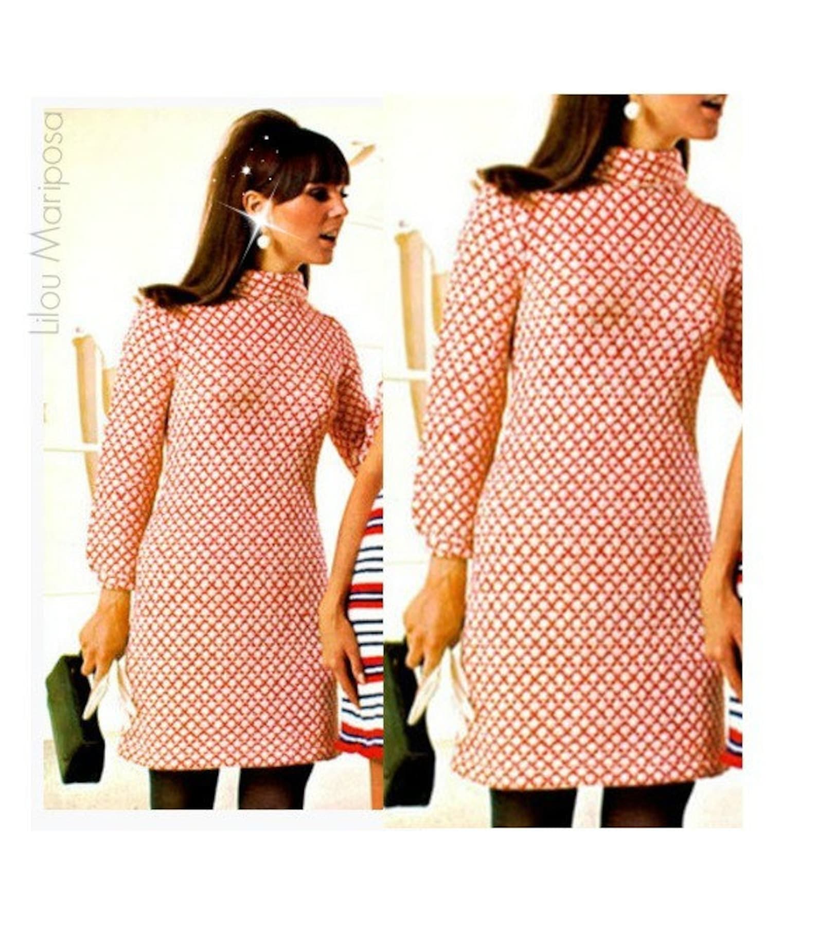 DRESS Pattern Vintage 60s Mod Cloth Dress Pattern Knitting - Etsy